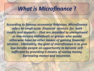MICROFINANCE CHANNELS IN INDIA | PPTX