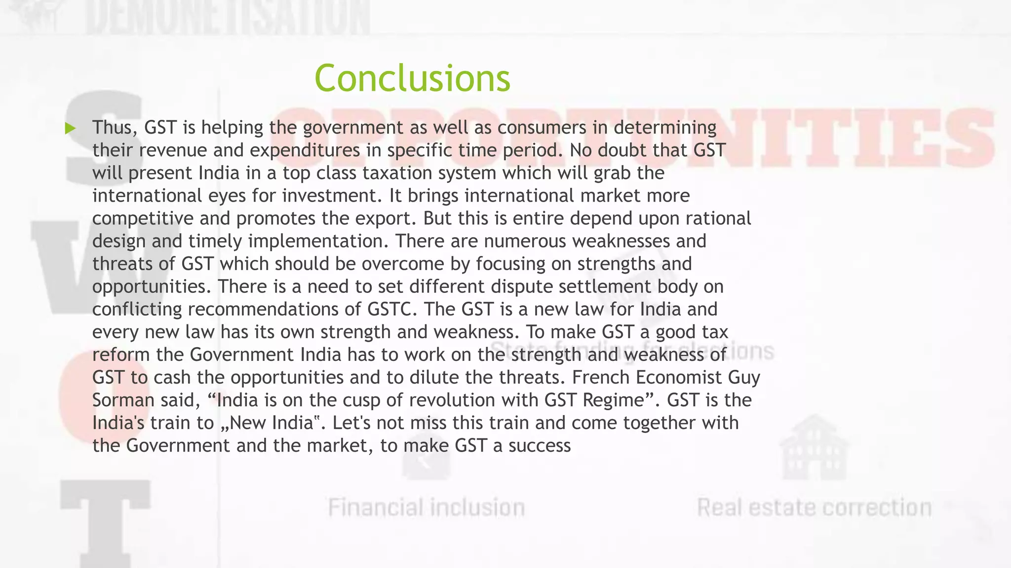 Demonetization and GST: Swot Analysis | PPTX