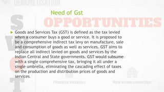 Demonetization and GST: Swot Analysis | PPTX