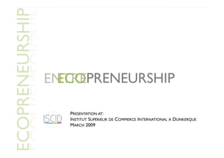 Ecopreneurship | PDF