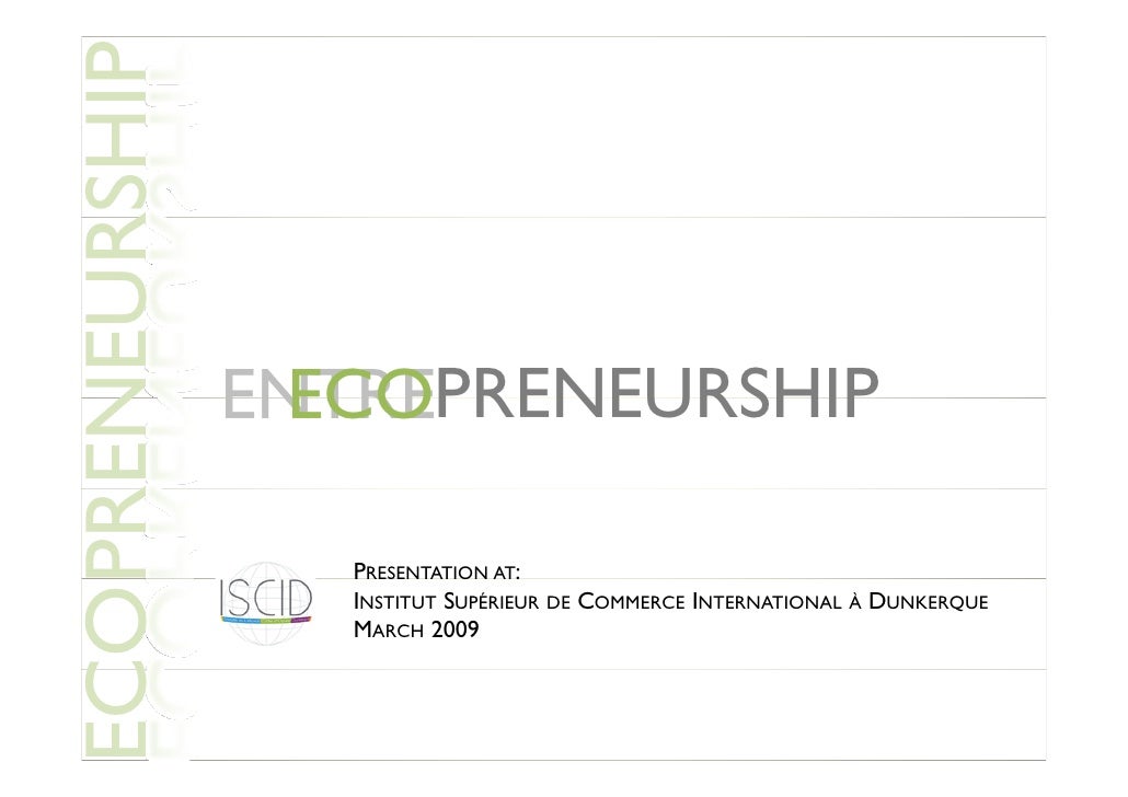 Ecopreneurship