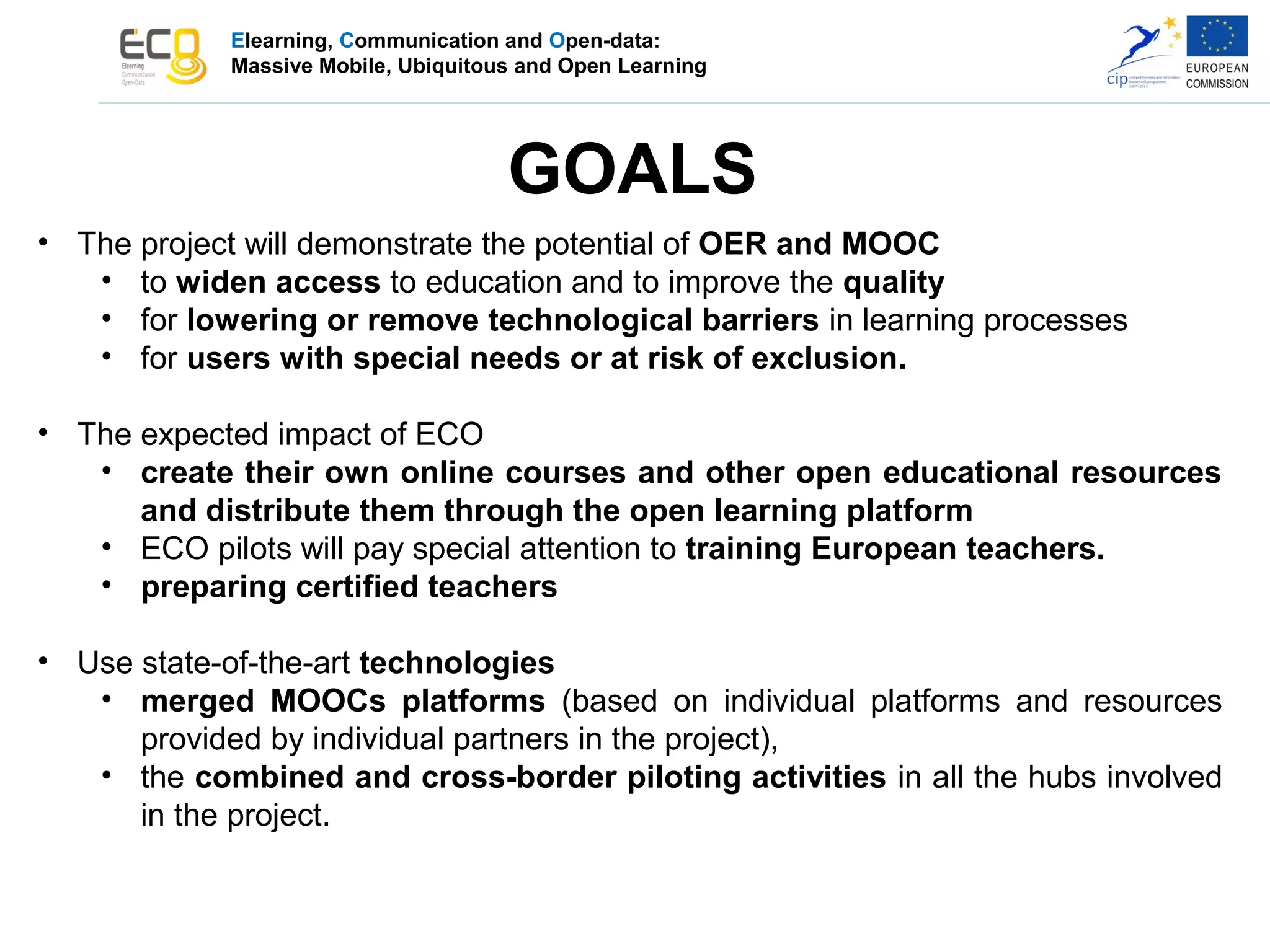 MOOC Eco project (EU) | PPT | Internet | Computing
