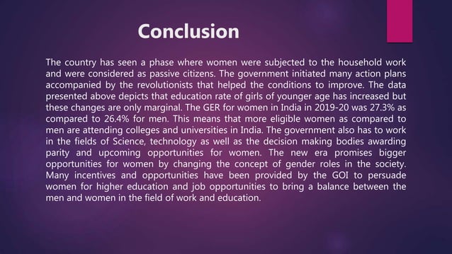 Gender inequality in higher education in India context | PPT