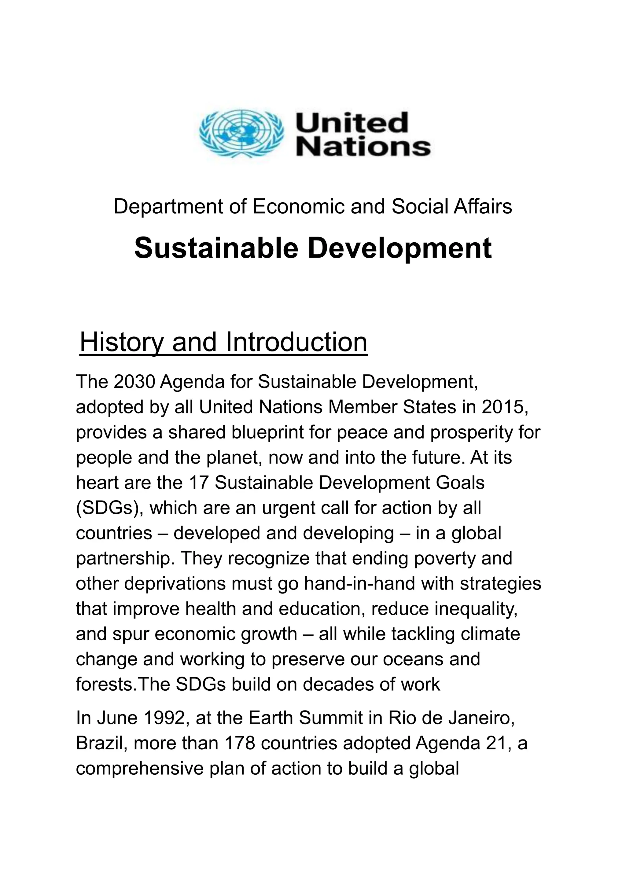 Sustainable development goals/SD goals economics | PDF
