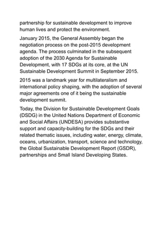 Sustainable development goals/SD goals economics | PDF