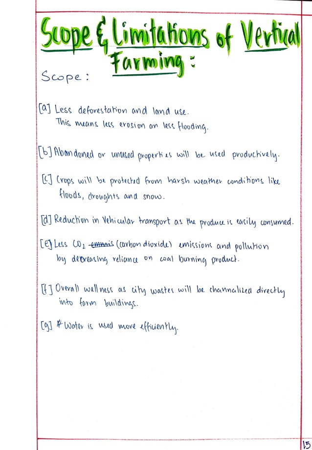 Eco Project class 12 on Vertical Farming. | PDF