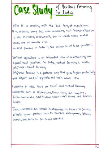 Eco Project class 12 on Vertical Farming. | PDF
