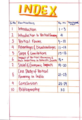 Eco Project class 12 on Vertical Farming. | PDF