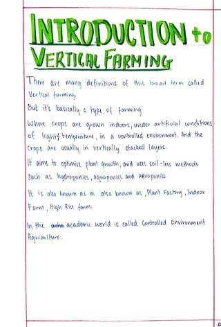 Eco Project class 12 on Vertical Farming. | PDF