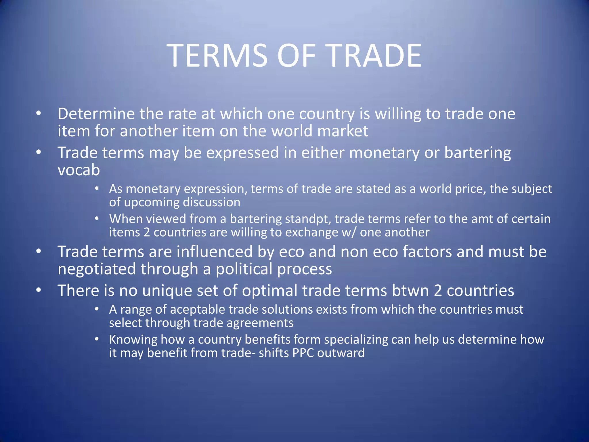 Terms of Trade | PPTX