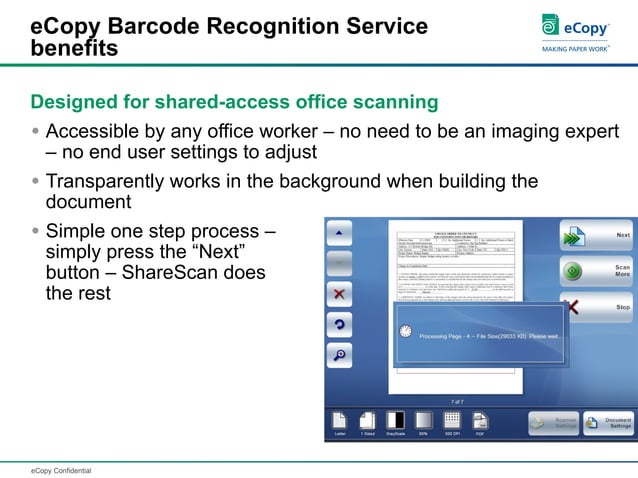Oce e-Copy Barcode Recognition Services | PPT