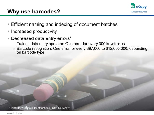 Oce e-Copy Barcode Recognition Services | PPT