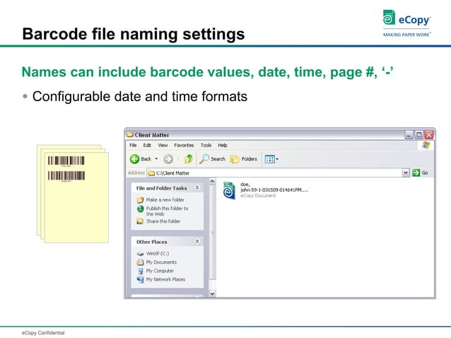 Oce e-Copy Barcode Recognition Services | PPT
