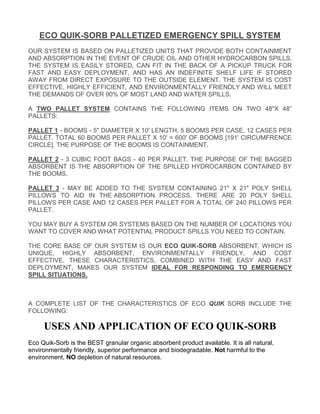 Eco quik sorb portable emergency response kit | PDF