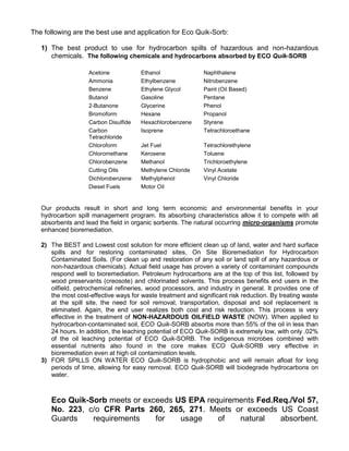 Eco quik sorb portable emergency response kit | PDF