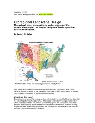 Ecoregional Landscape Design | PDF