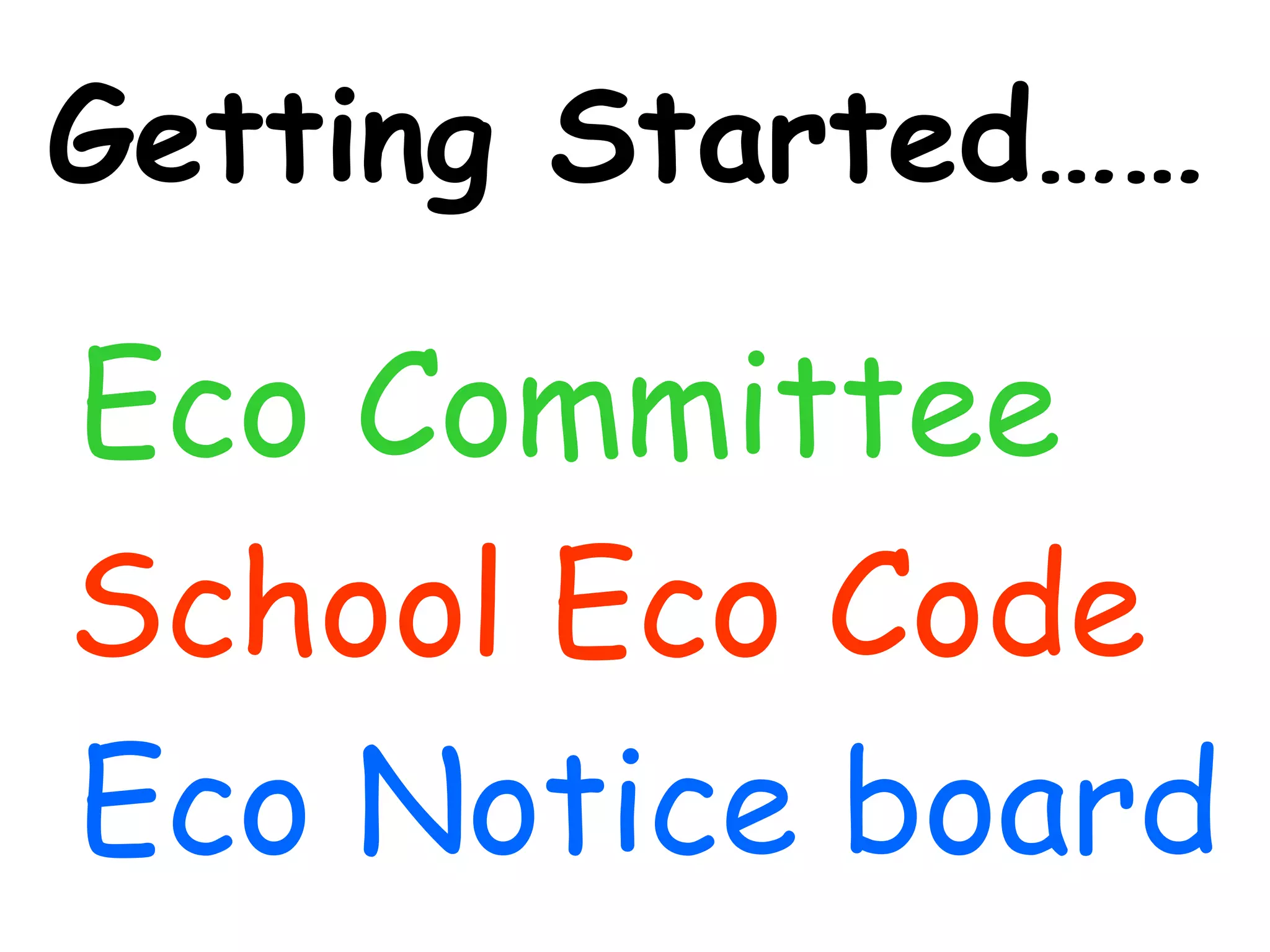 Eco school bubble action plan