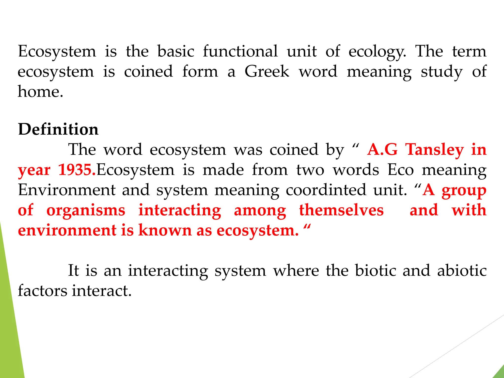 ECOSYSTEM, DEFINITION, COMPONENTS AND ENERGY FLOW | PPTX