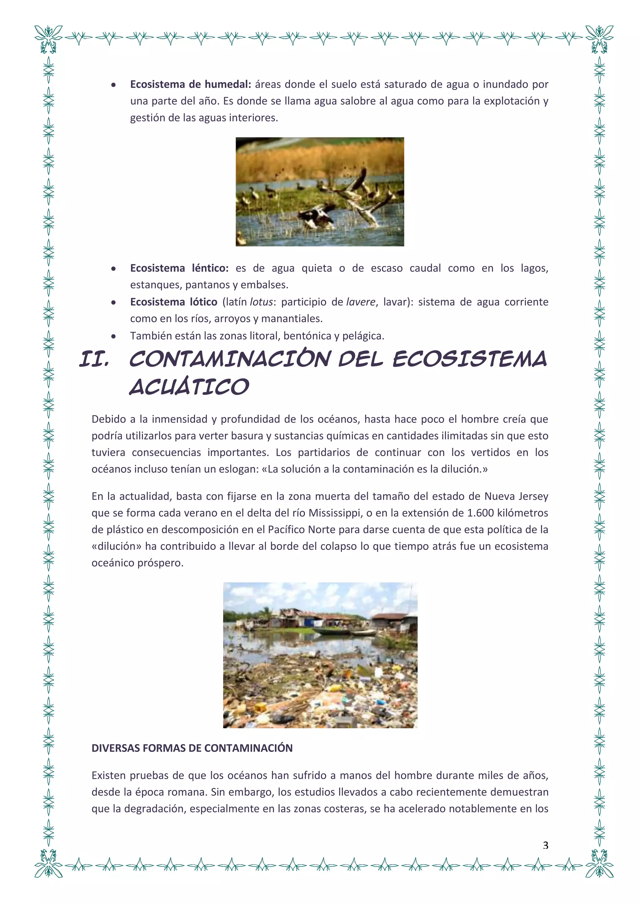 Ecosistema acuático | DOCX | Science