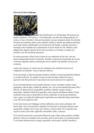 Ecosistemas de las islas galápagos | DOCX