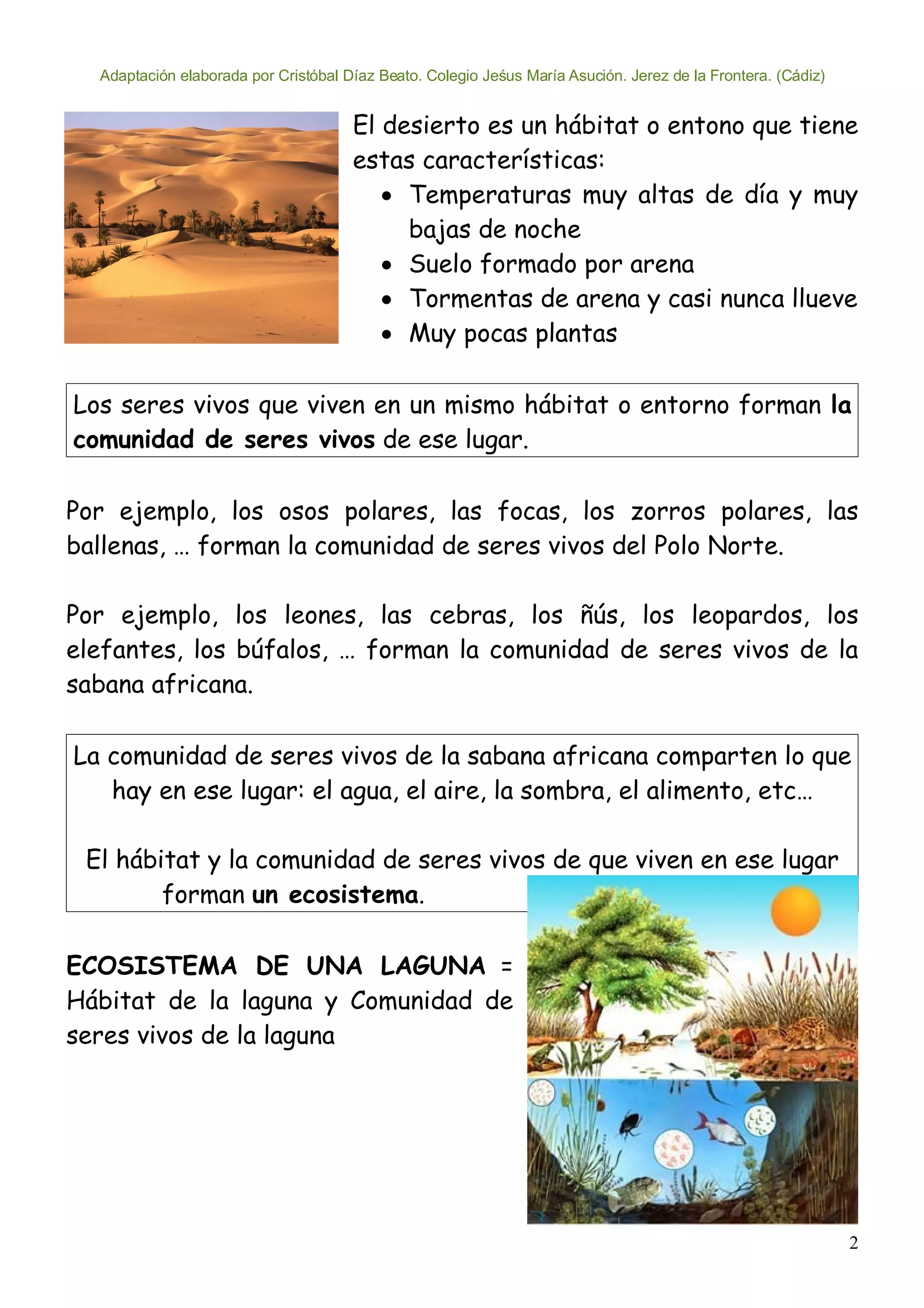 Ecosistemas para niños de primaria 2do grado | PDF