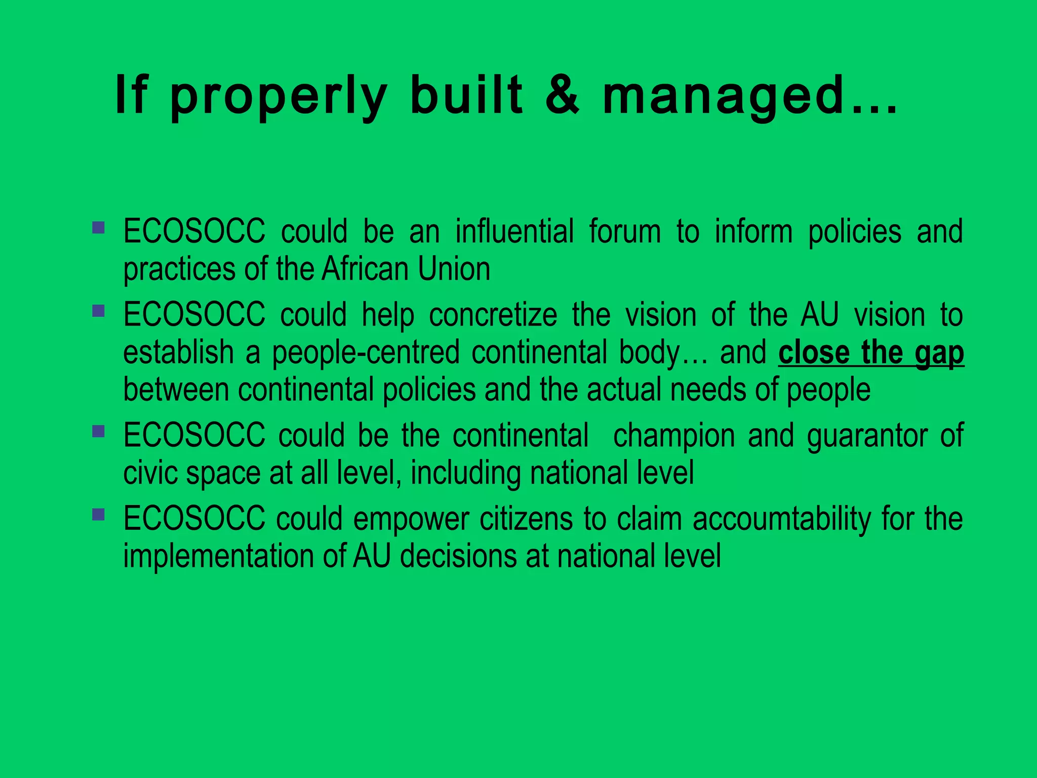 Ecosocc & civil society participation lessons learnt & ways forward | PPT