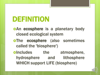 Ecosphere(biosphere) | PPTX | Geology | Science