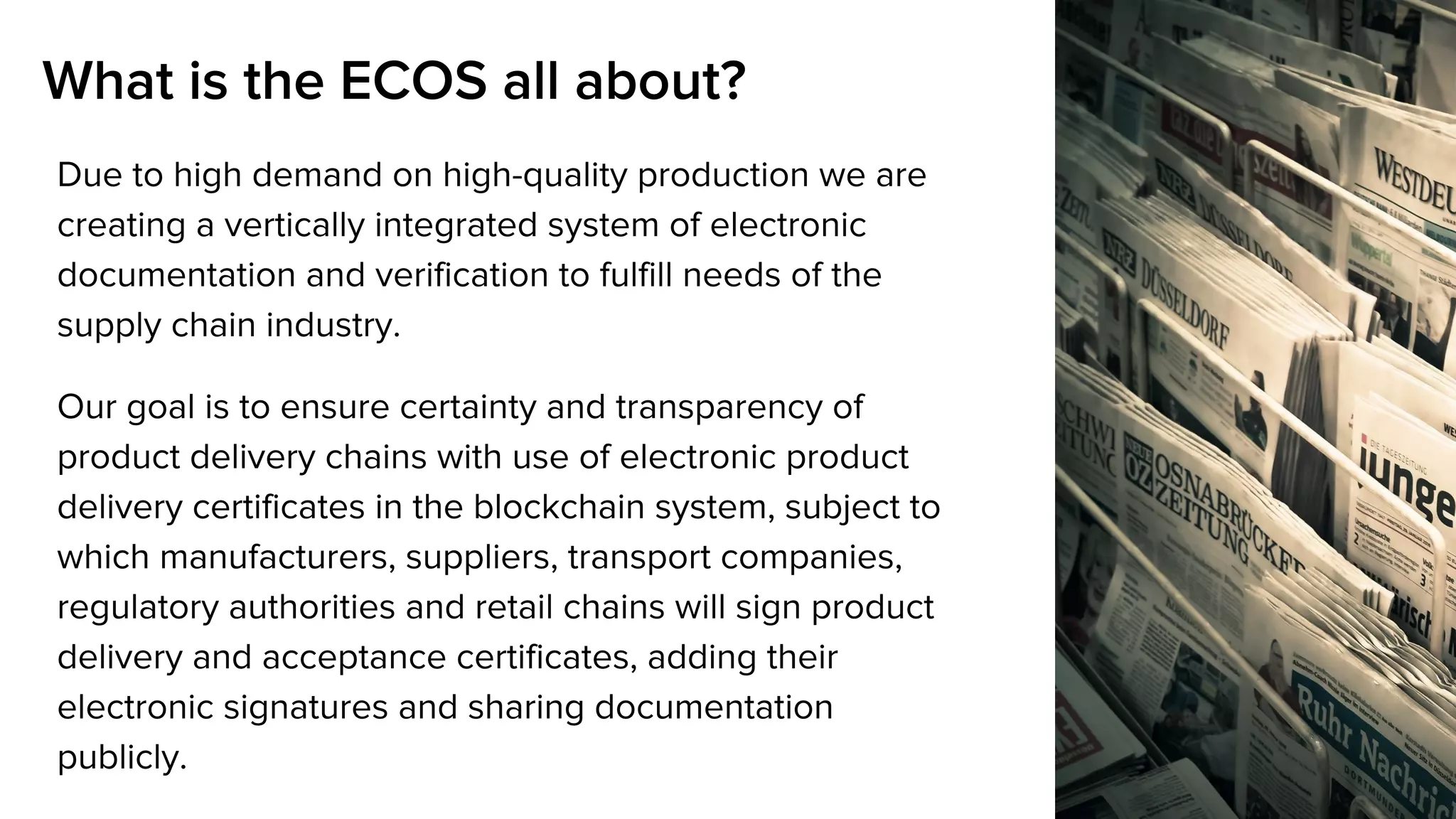 Presentation about ECOS project | PPT