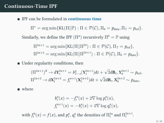 Diffusion Schrödinger bridges for score-based generative modeling | PPT