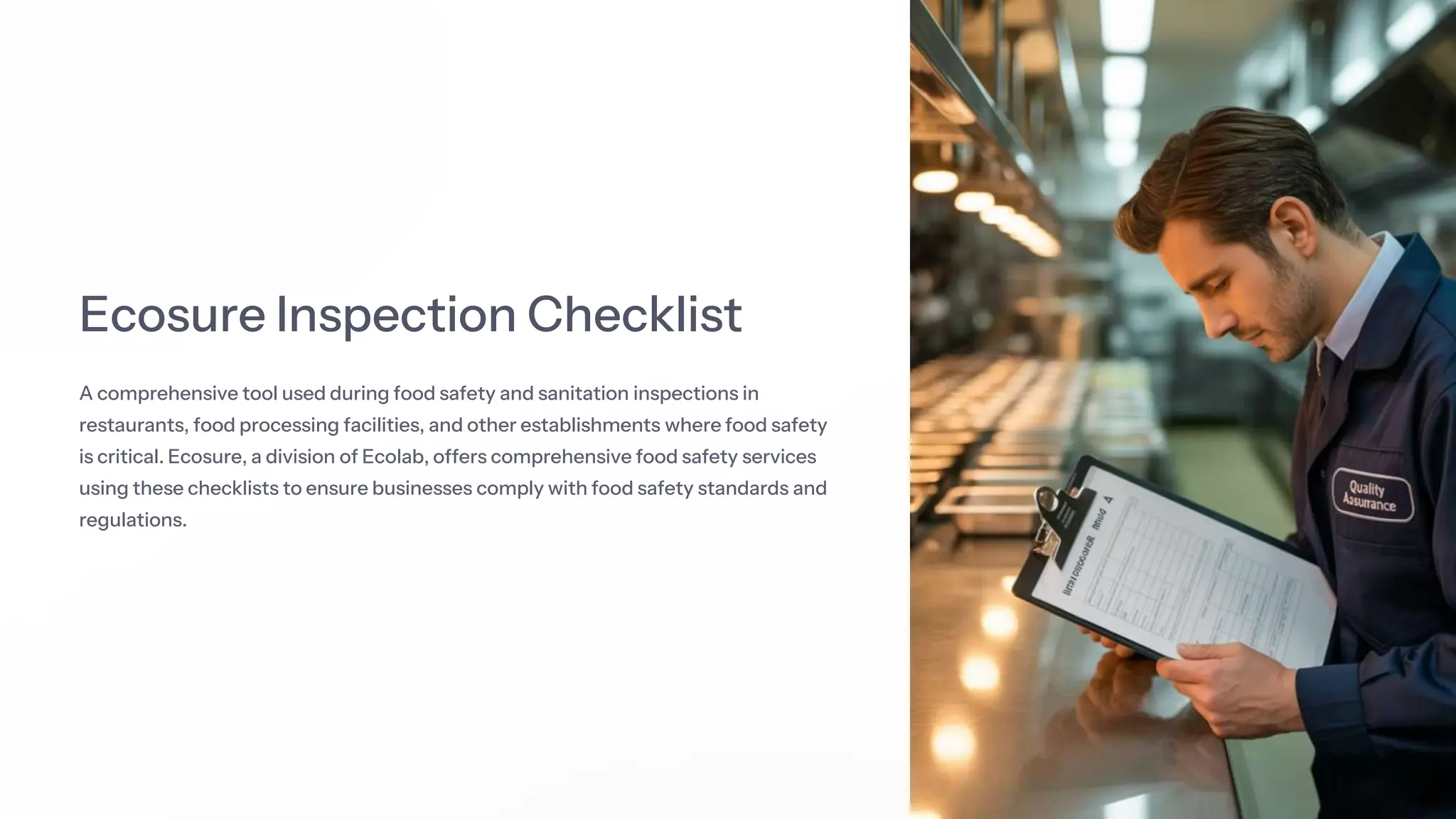 Ecosure Inspection Checklist with eAuditor Audits & Inspections | PDF