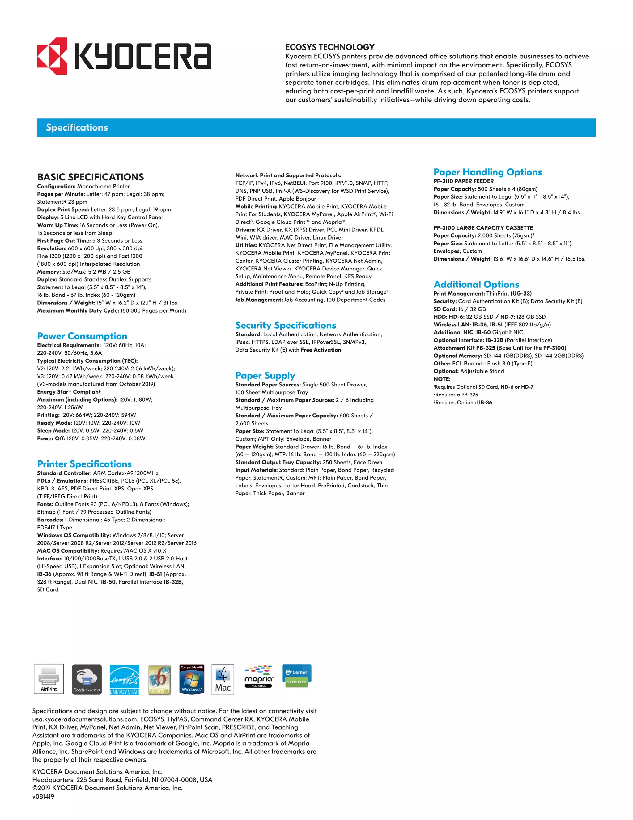 Kyocera Ecosys P3145dn | PDF