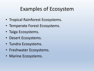 Ecosystem and its type | PPTX
