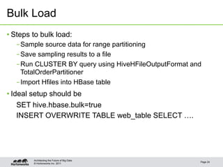 HBaseCon 2013: Integration of Apache Hive and HBase | PPT