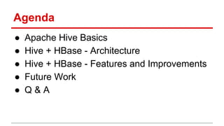 HBaseCon 2015: Analyzing HBase Data with Apache Hive | PPT