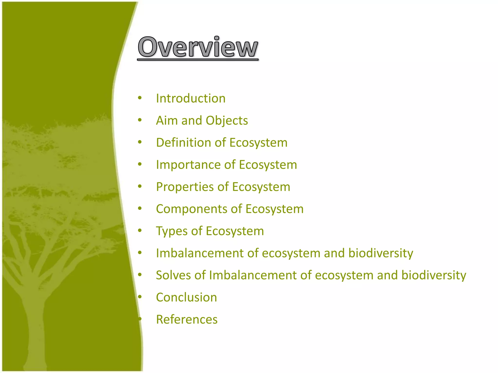 Ecosystem and biodiversity | PPTX