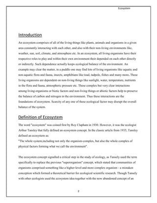 Ecosystem and its function | PDF