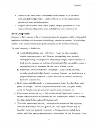 Ecosystem and its function | PDF