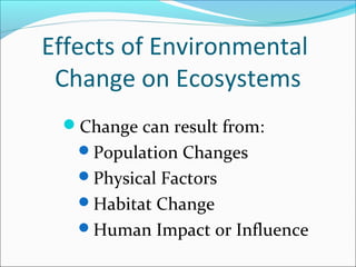 Ecosystem and Population Dynamics | PPT