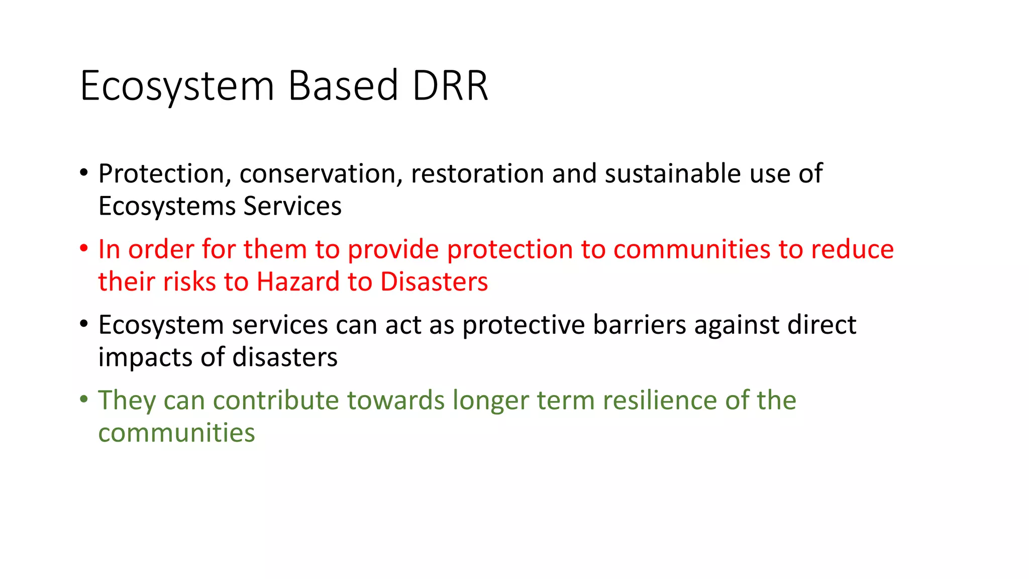 Ecosystem Based Disaster Risk Reduction | PPTX