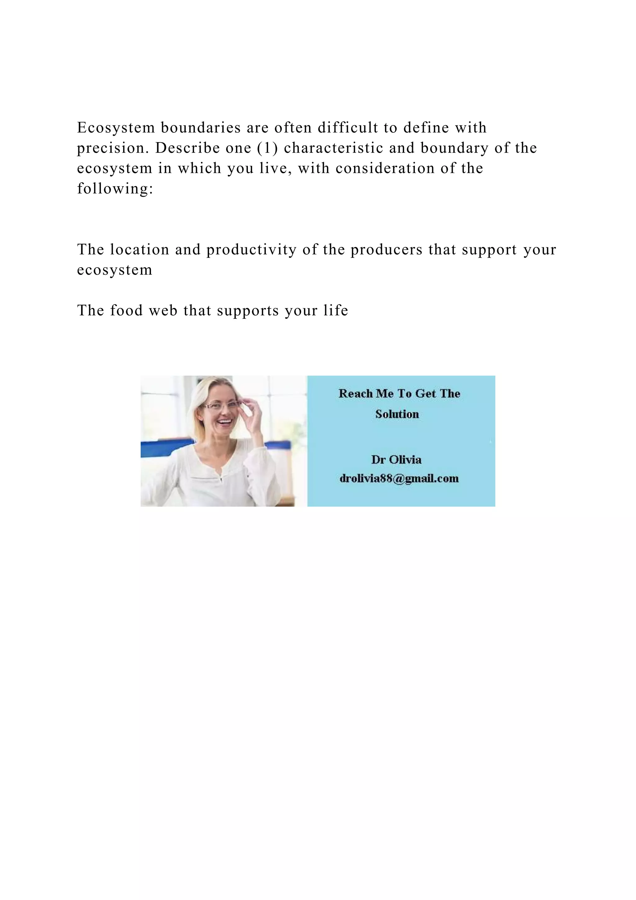 Ecosystem boundaries are often difficult to define with precision..docx