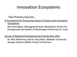 Innovation Ecosystems | PPTX
