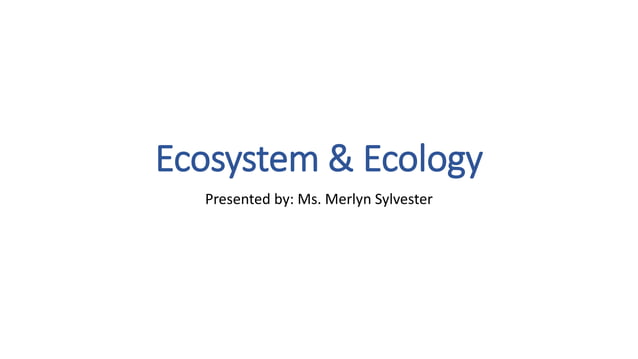 Ecosystem & Ecology for Basic Sciences EVS syllabus | PPT