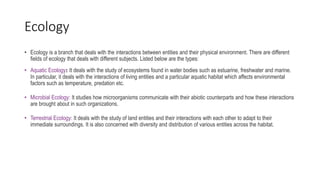 Ecosystem & Ecology for Basic Sciences EVS syllabus | PPT
