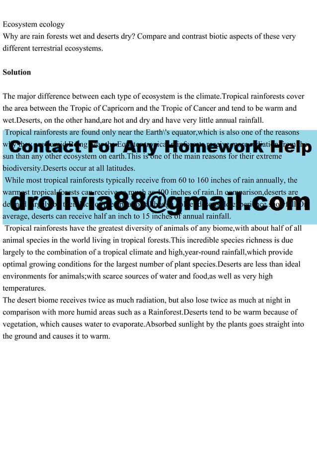 Ecosystem ecologyWhy are rain forests wet and deserts dry Compare.pdf ...