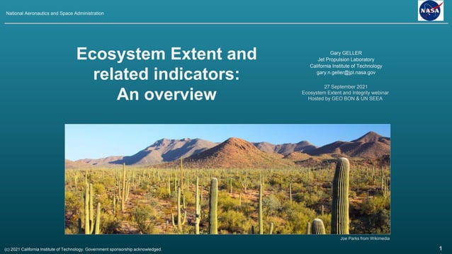 Overview of Ecosystem Extent and Integrity Slides | PDF
