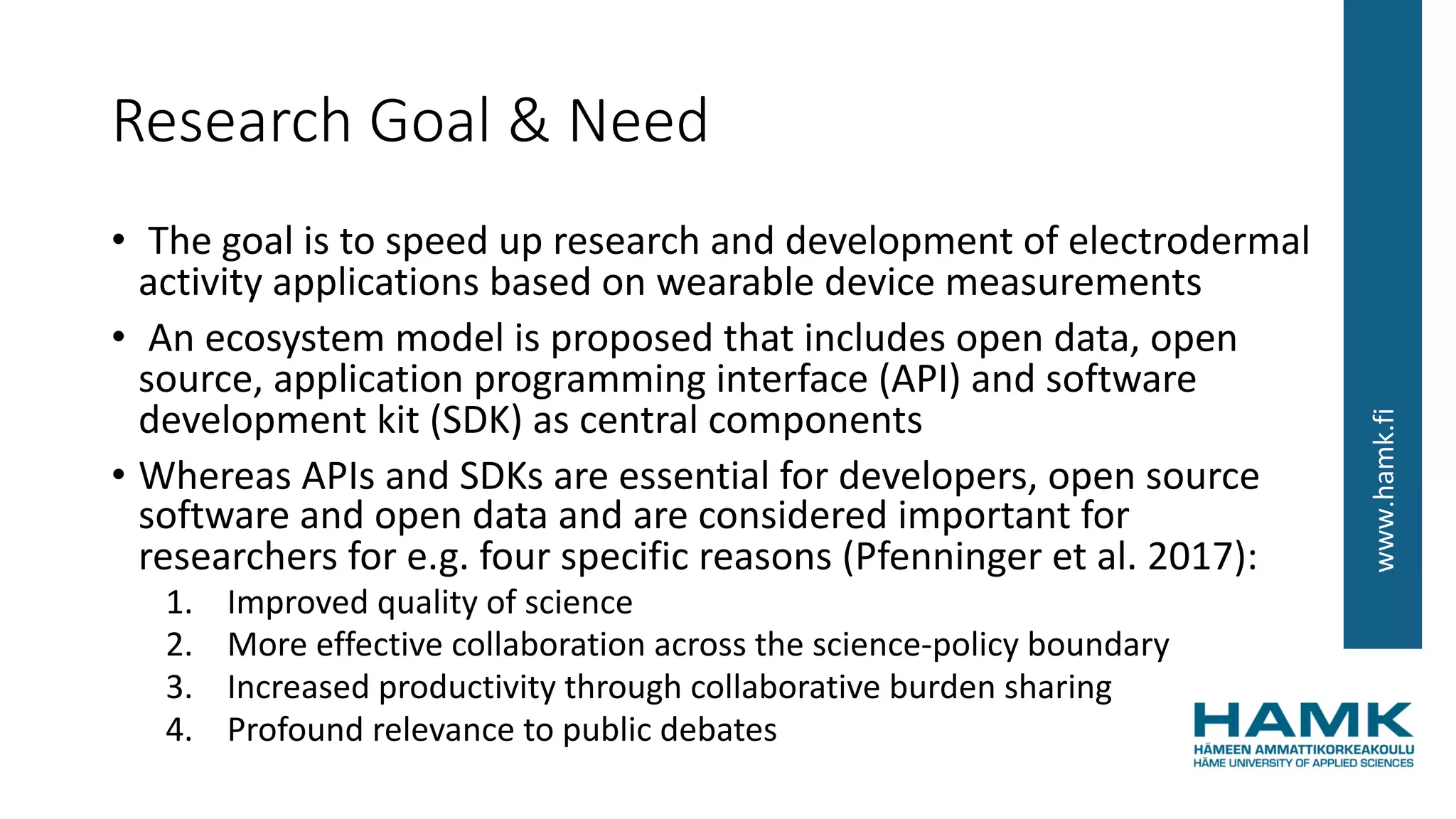 Towards Ecosystem For Research And Development Of Electrodermal Activity Applications Ppt