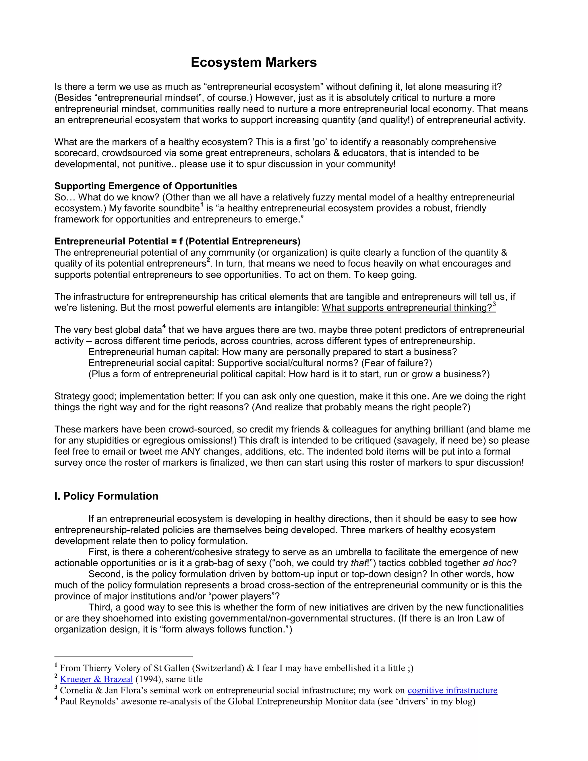 Ecosystem markers v1 | PDF