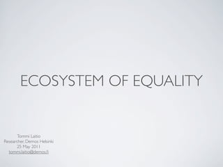 Ecosystem of Equality | PDF