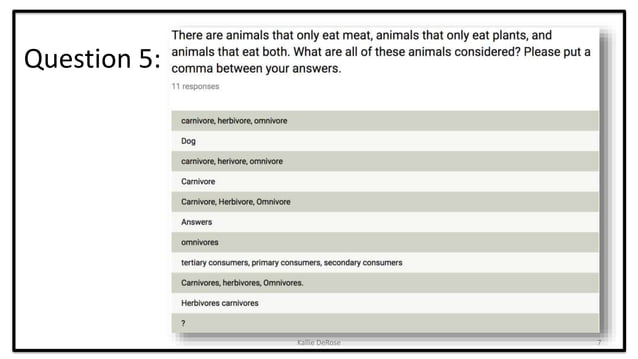 Ecosystem quiz google form analysis | PPT