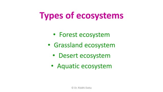 Types of Ecosystems | PDF | Geography | Science